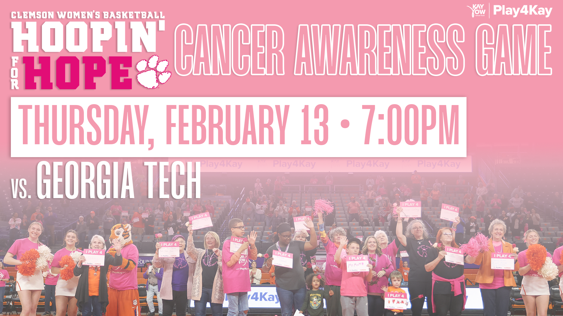 Clemson WBB Basketball Hoops For Hope