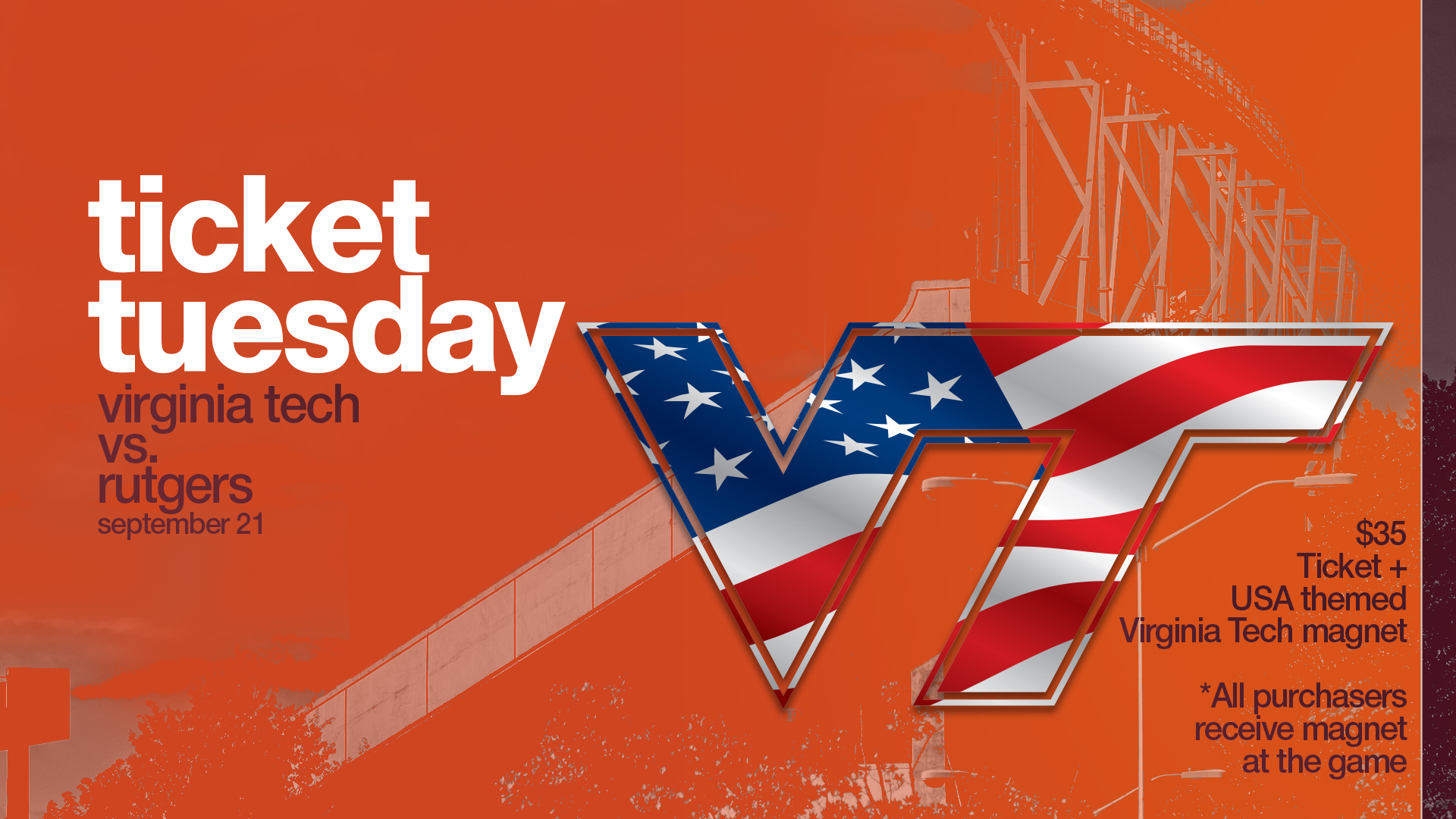 SOLD OUT Ticket Tuesday Virginia Tech vs. Rutgers