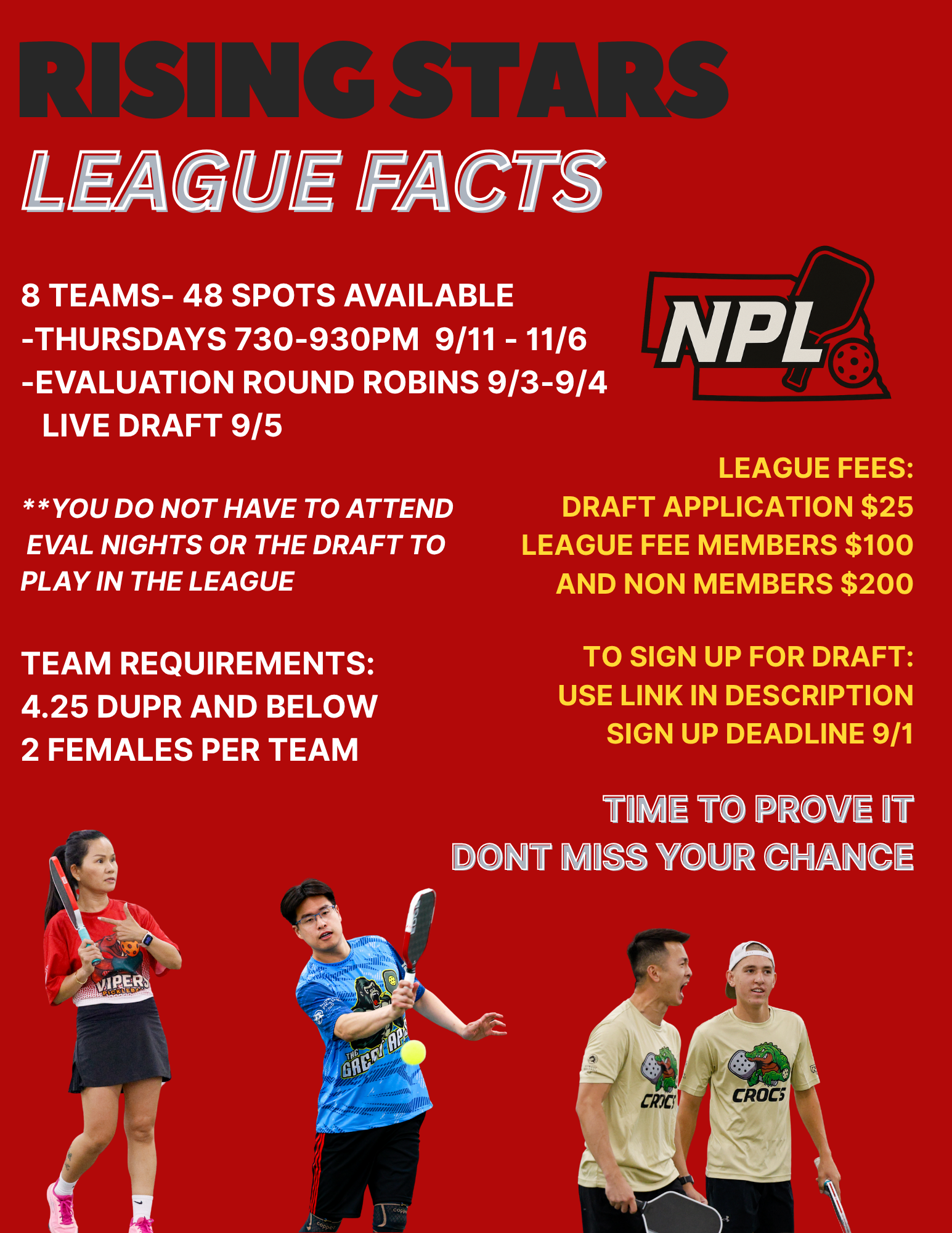 NPL Rising Stars Draft/Evaluation Registration